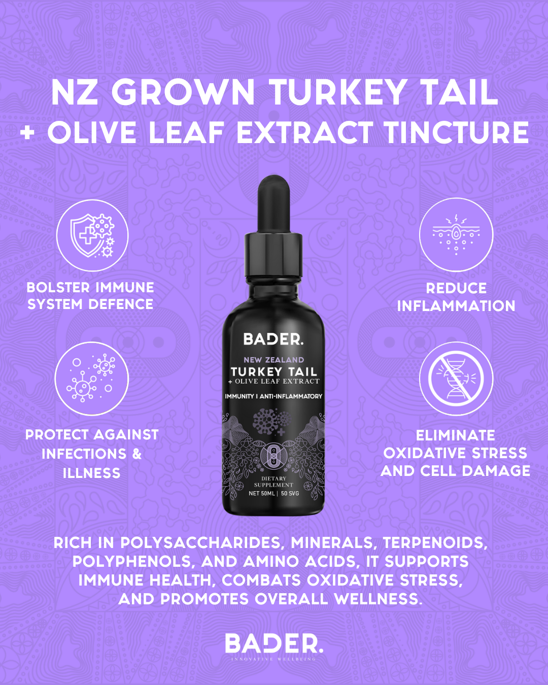 Turkey Tail + Olive Leaf Extract Tincture – baderbrand